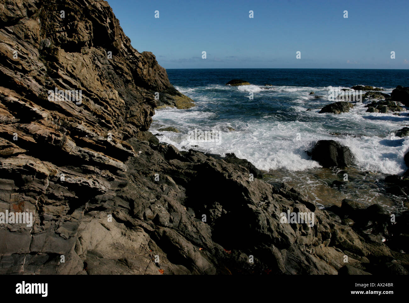 lava coast puerto rico rock Stock Photo - Alamy