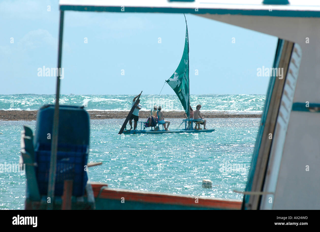 Sailing boat Porto de Galinhas beach Pernambuco Brazil South America ...