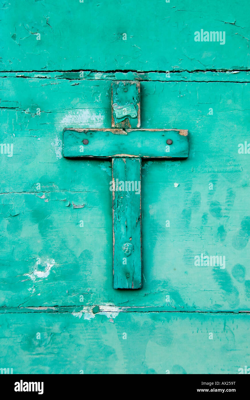 Painted wooden cross hi-res stock photography and images - Alamy