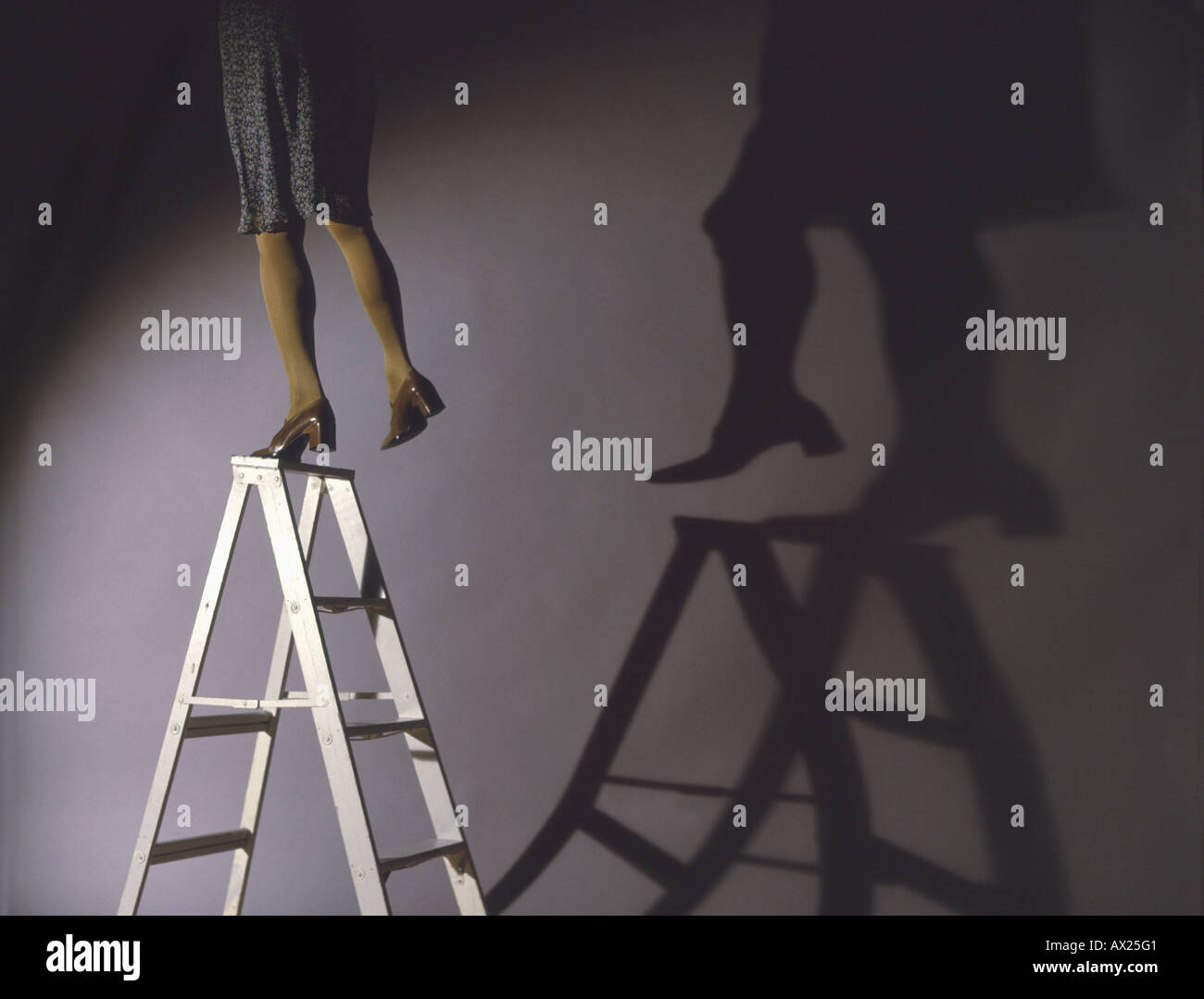 Precarious ladder hi-res stock photography and images - Alamy
