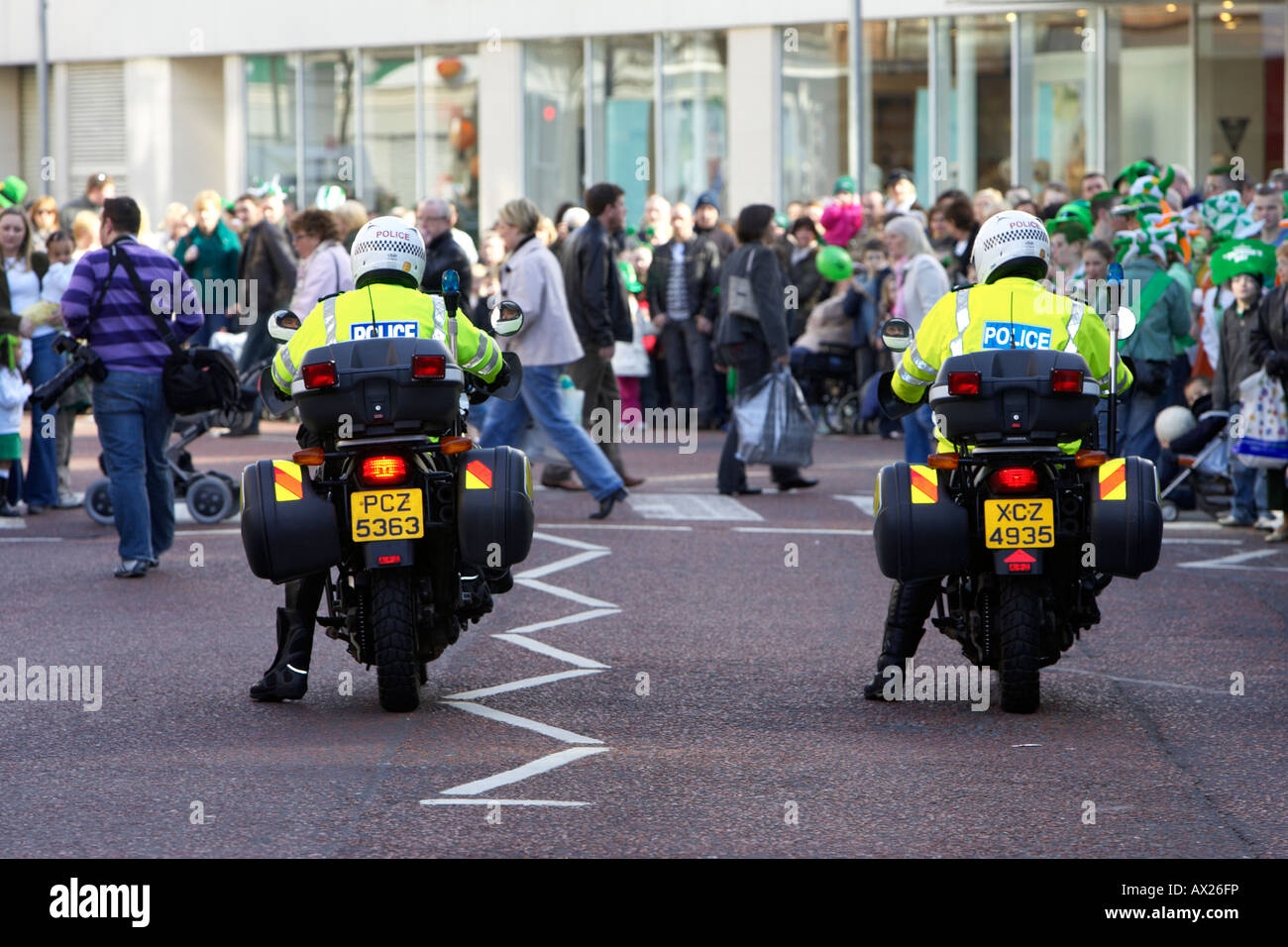 PSNI police motorcyclists clear the road at the parade and carnival on ...