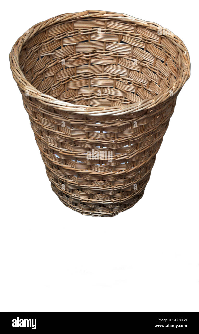 Cane recycle waste bin on white background Stock Photo - Alamy