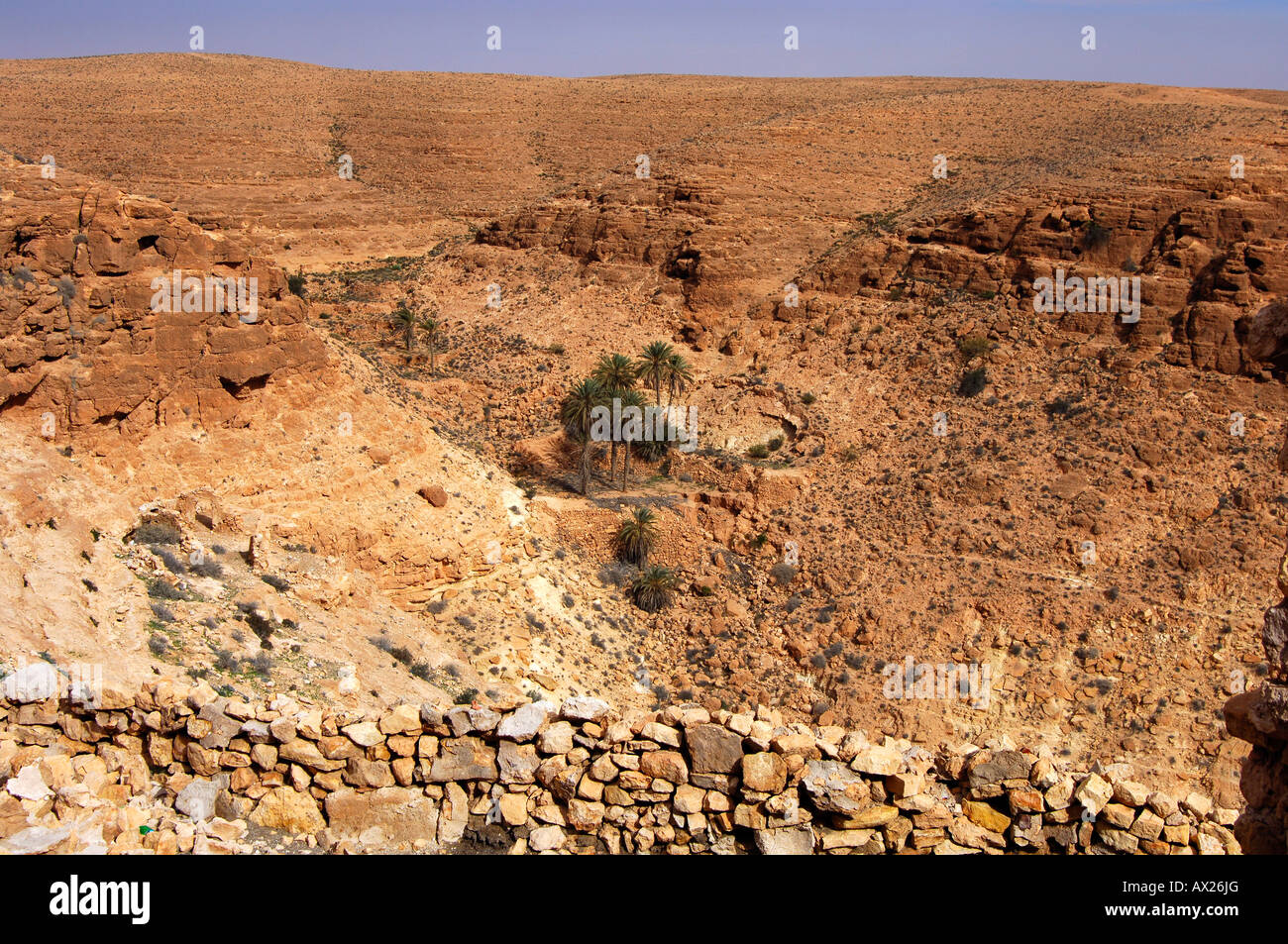 Hamada desert landscape near Nalut, Nafusah Plateau, Libya Stock Photo ...