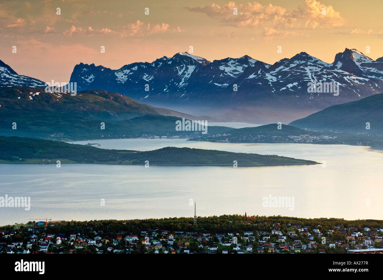 Mountain landscape at Troemso, Troms, Northern Norway, Norway ...