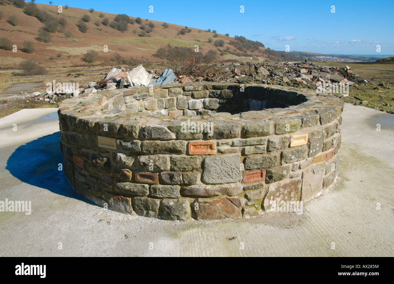 Capped shaft at former Blaenserchan Colliery Pontypool South Wales UK ...