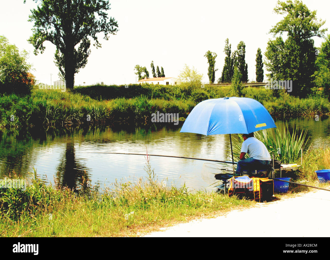 Angling at a provincial river Stock Photo - Alamy