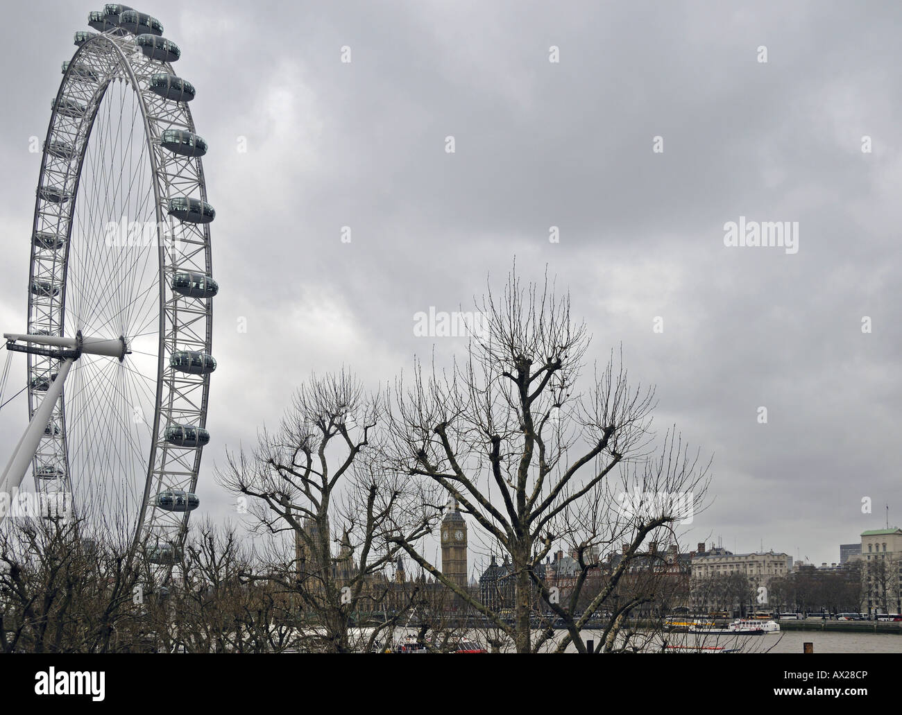 London embankment trees hi-res stock photography and images - Alamy