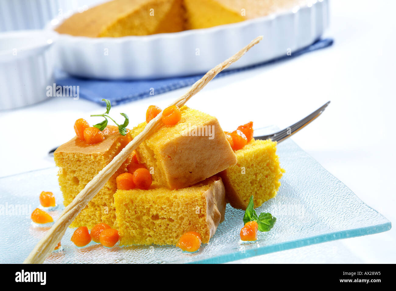Pumpkin sponge cake Stock Photo - Alamy
