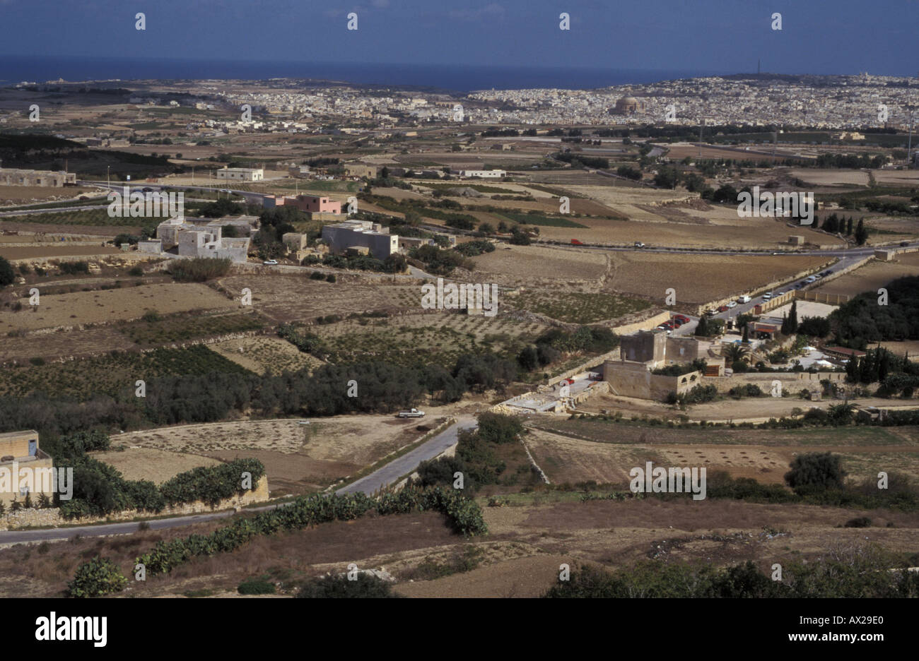 Farming landscape from Mdina towards Mosta Malta Stock Photo - Alamy