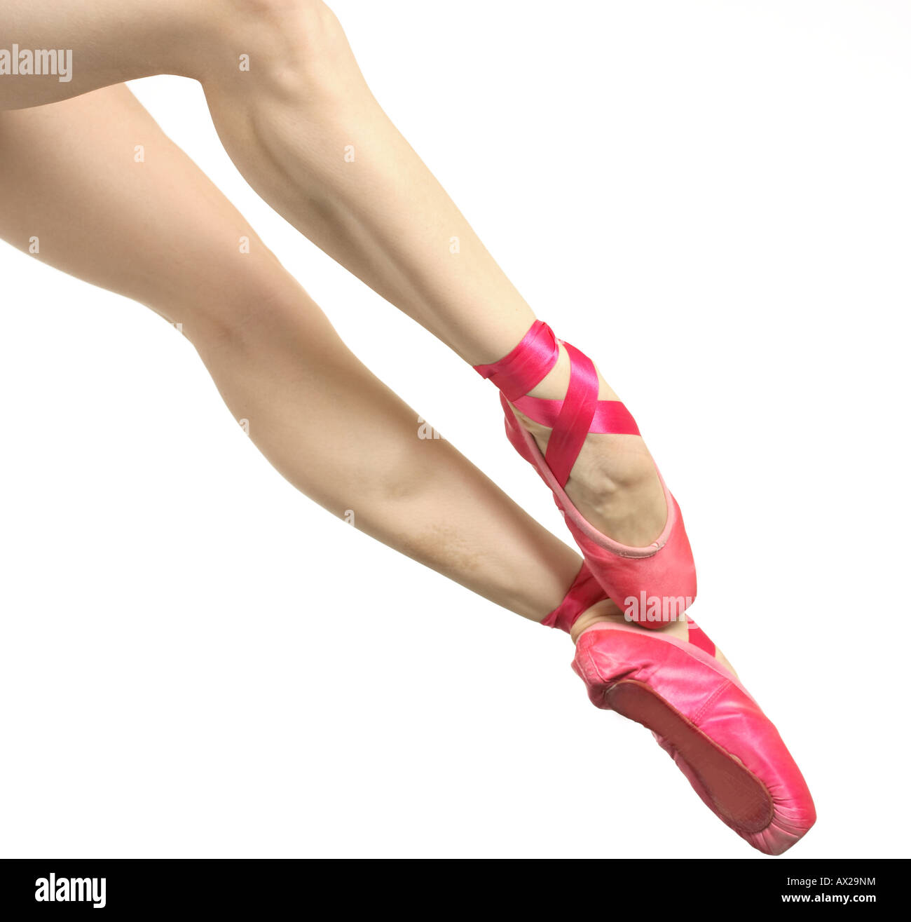 Young ballerina wearing pink pointe shoes Stock Photo - Alamy