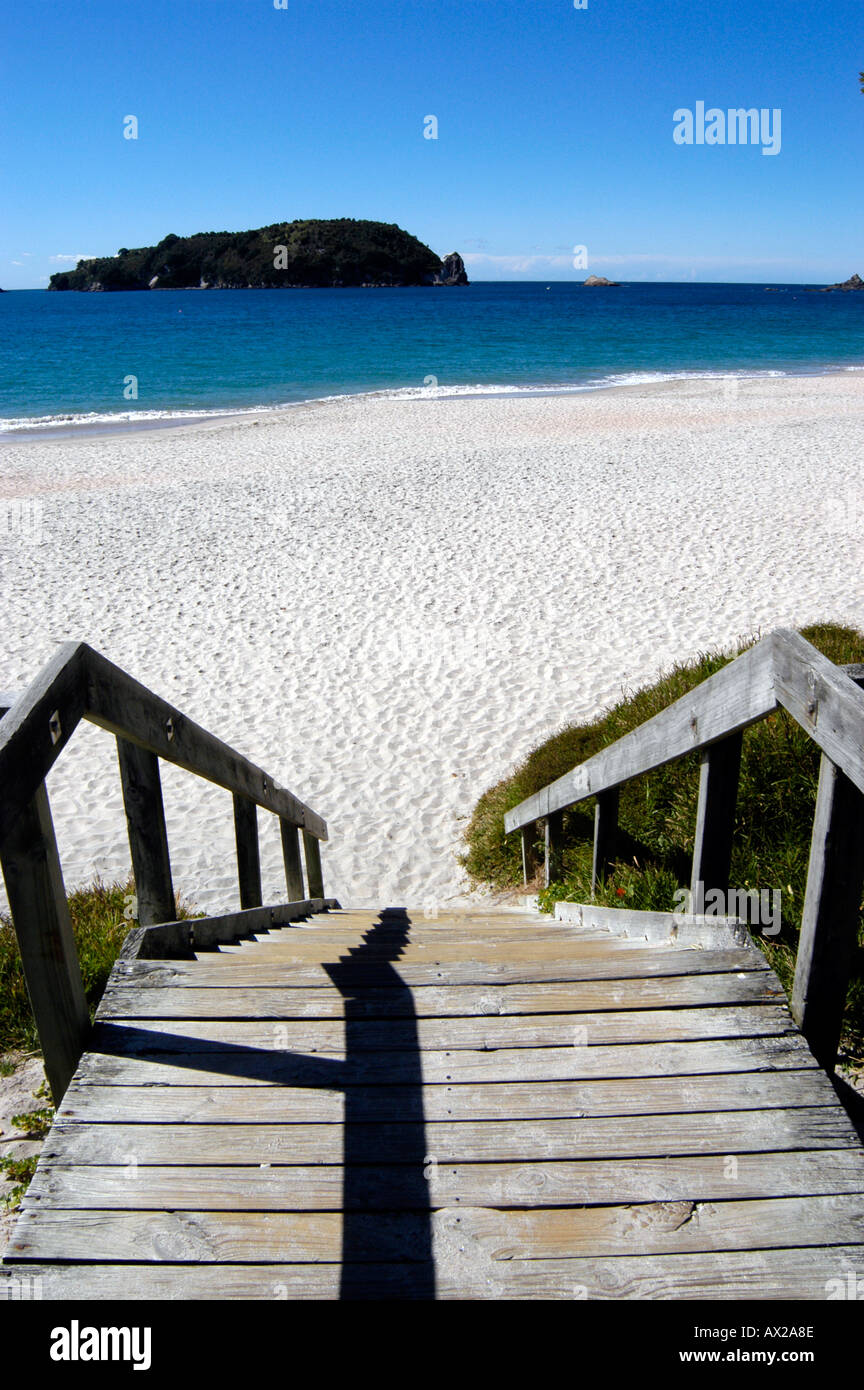 Beach Steps Coromandel Peninsula New Zealand Stock Photo - Alamy