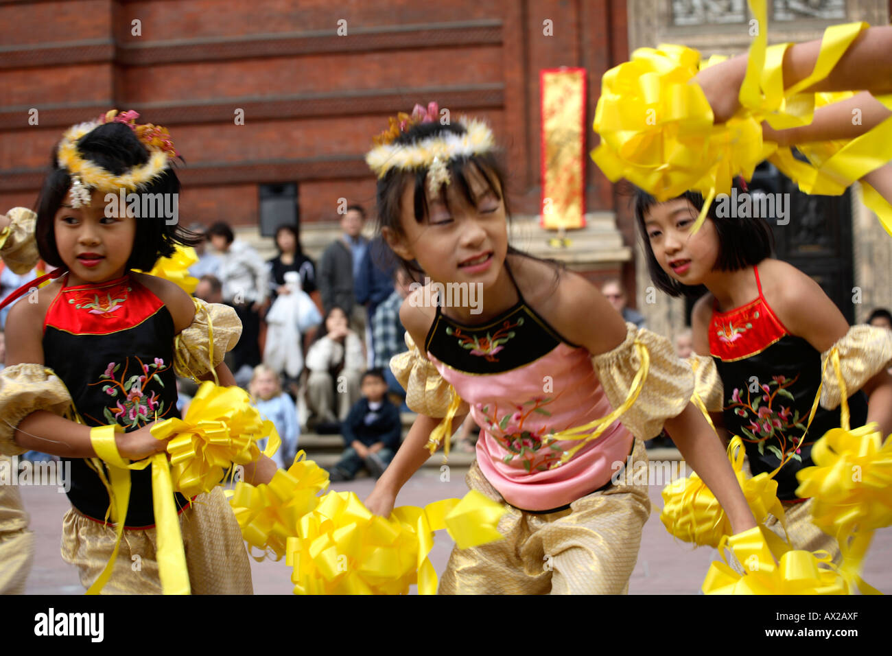 Young Chinese dancers performing at the Chinese Mid-Autumn Festival, V ...