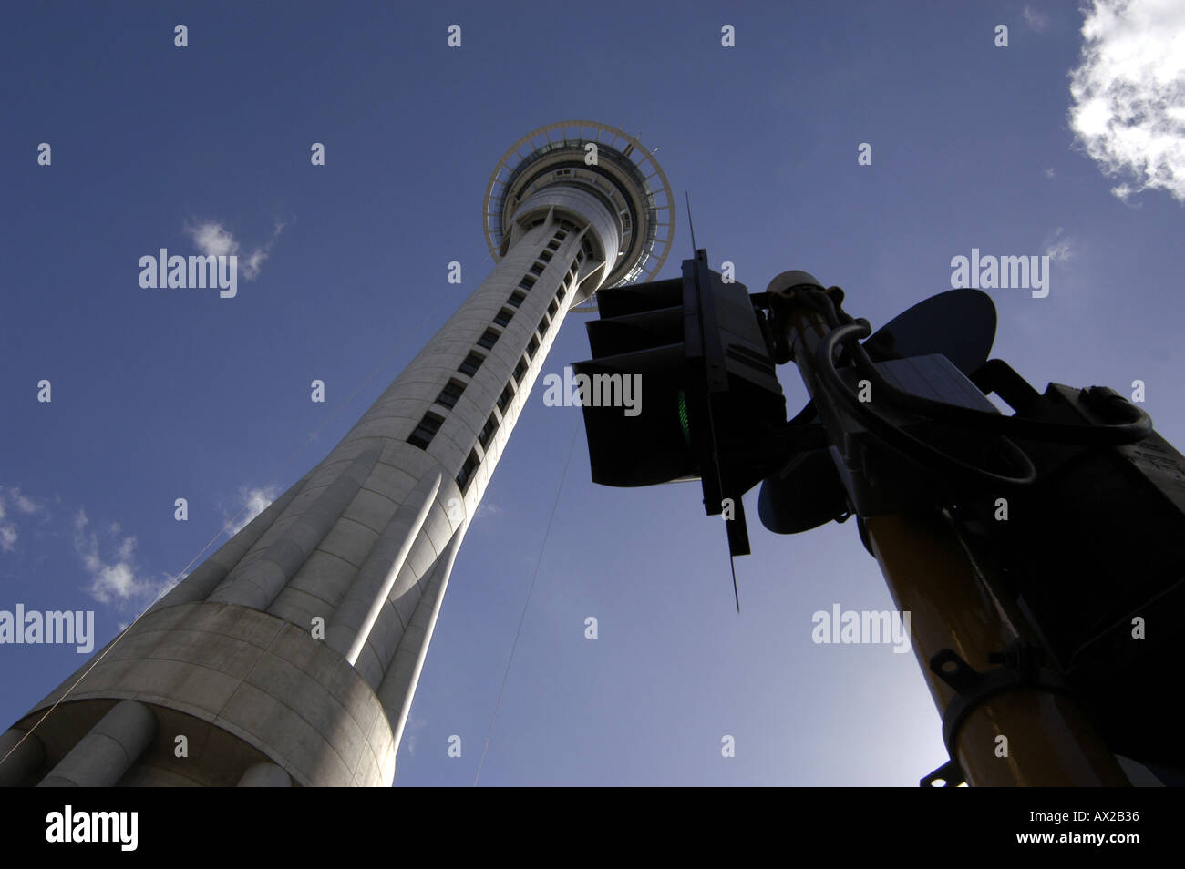 Skytower needle in downtown auckland hi-res stock photography and ...
