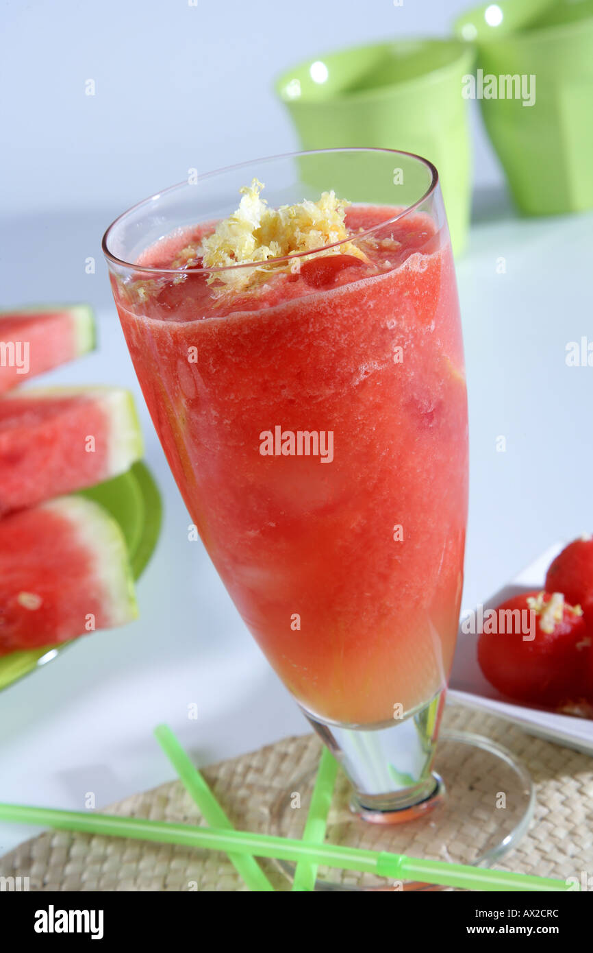 Watermelon and ginger juice Stock Photo - Alamy