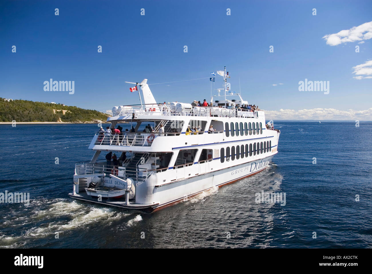 "Famille Dufour" whale watching cruising ship leaving Tadoussac port on ...