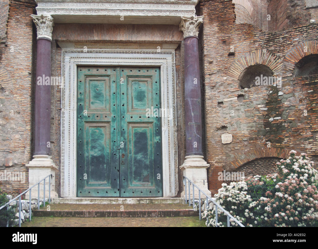 The entrance to the Tempio di Romolo Temple of Romulus Foro Romano The ...