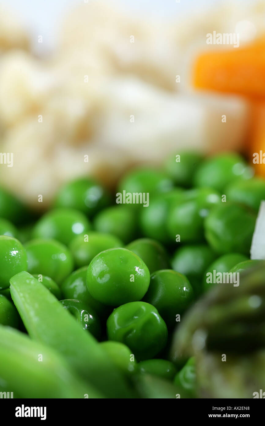 Boiled vegetables peas detail Stock Photo - Alamy