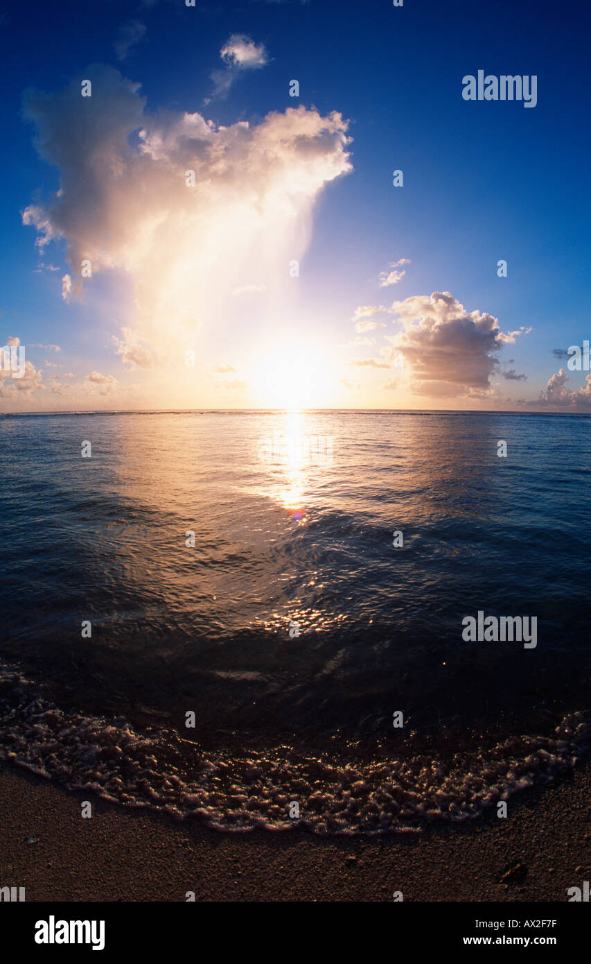 Cook Islands South Pacific Raratonga beach at sunset Stock Photo - Alamy