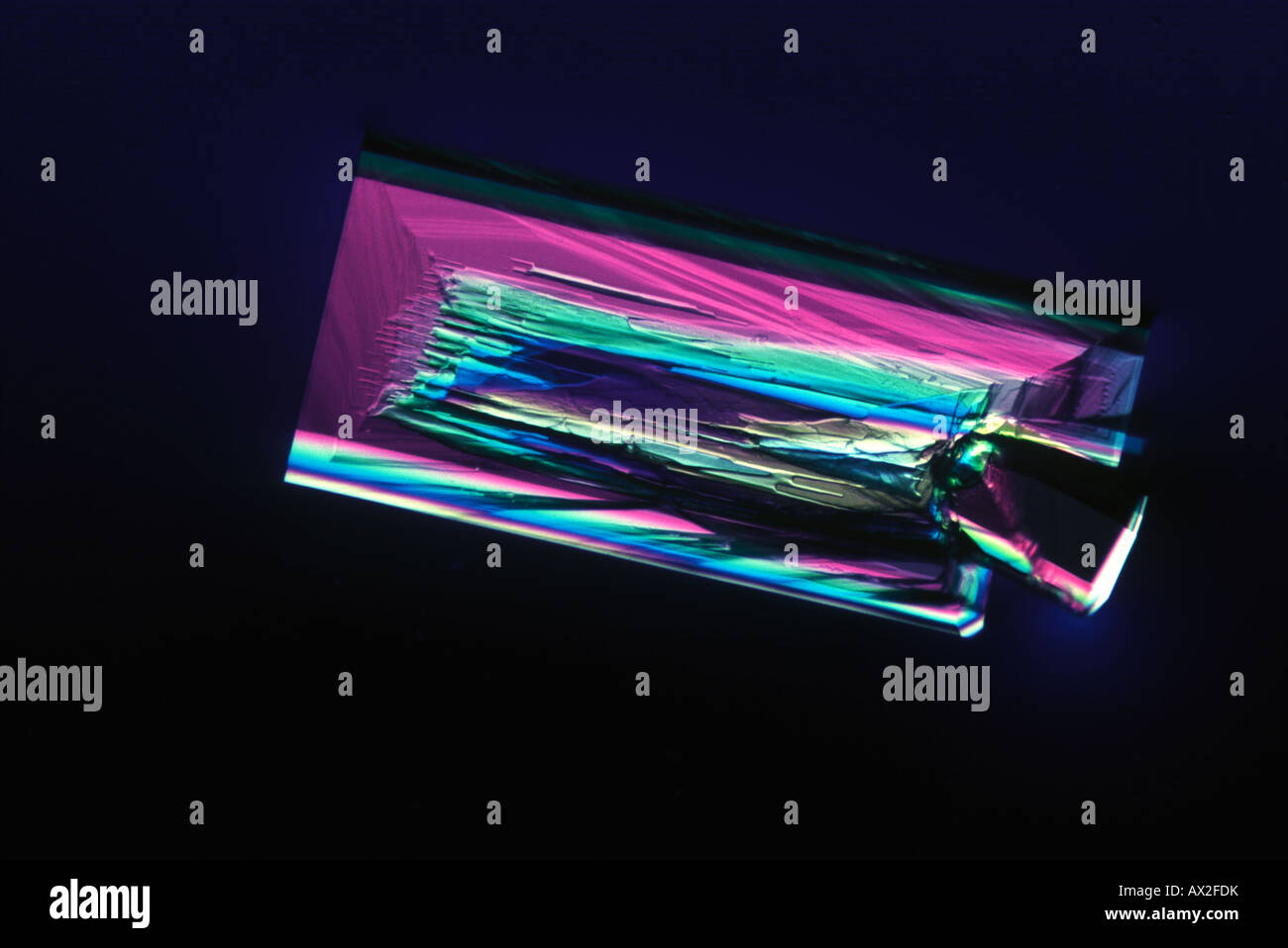 A macro photo of single crystal of Rochelle salt sodium potassium ...