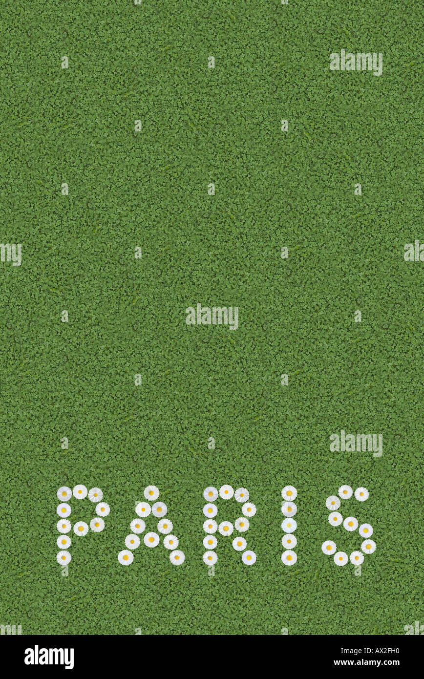 Paris written with flowers Stock Photo - Alamy