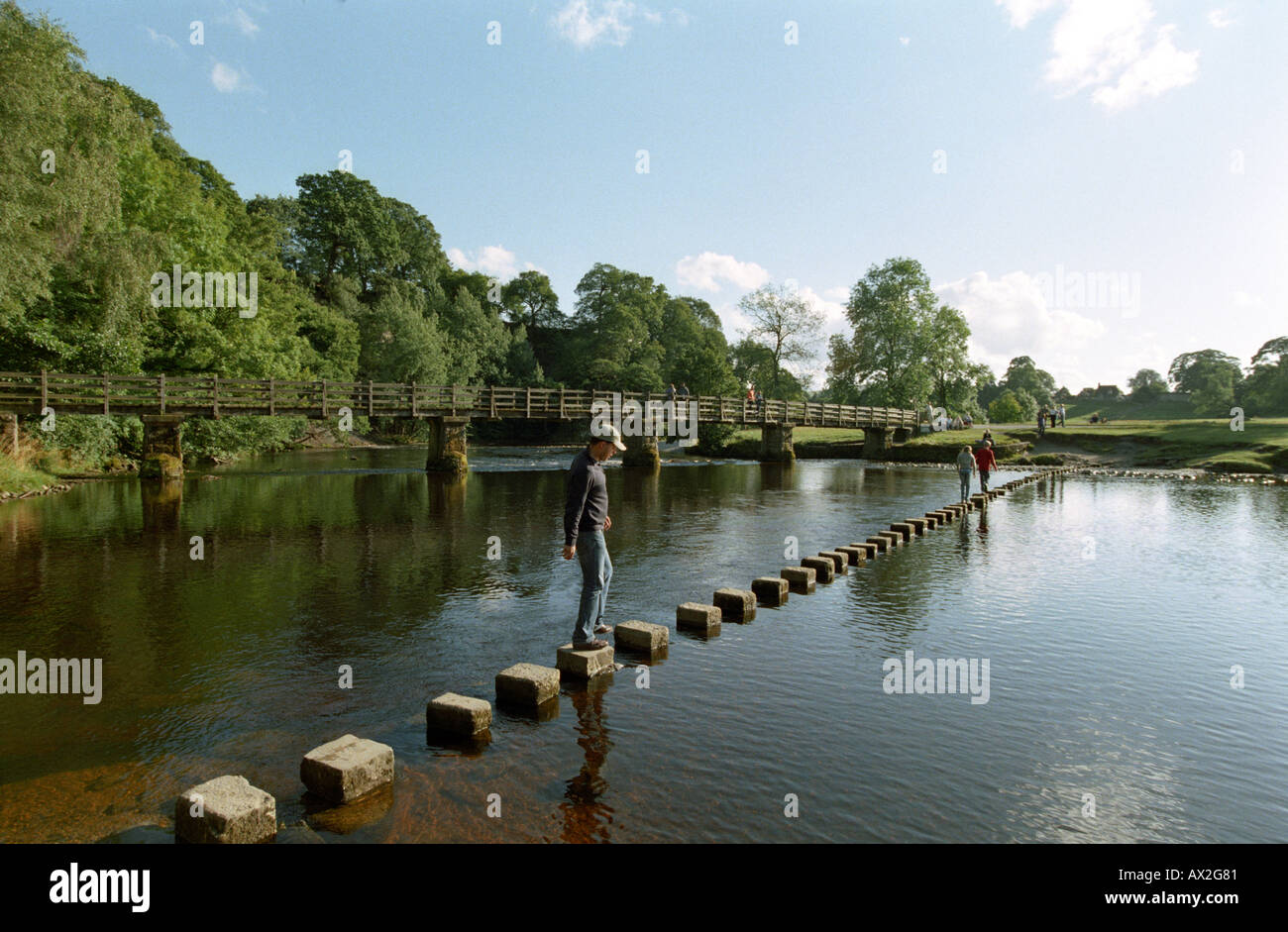 Bolton priory stepping stones hi-res stock photography and images - Alamy