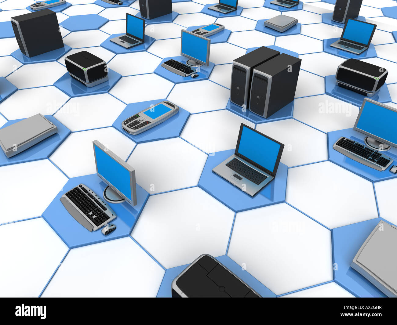 Digital network data connection Cut Out Stock Images & Pictures - Alamy