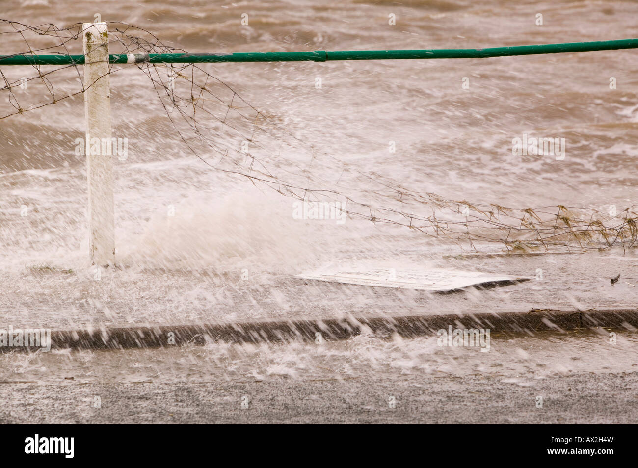 Flooding at Sandside near Arnside UK caused by high spring tides and ...