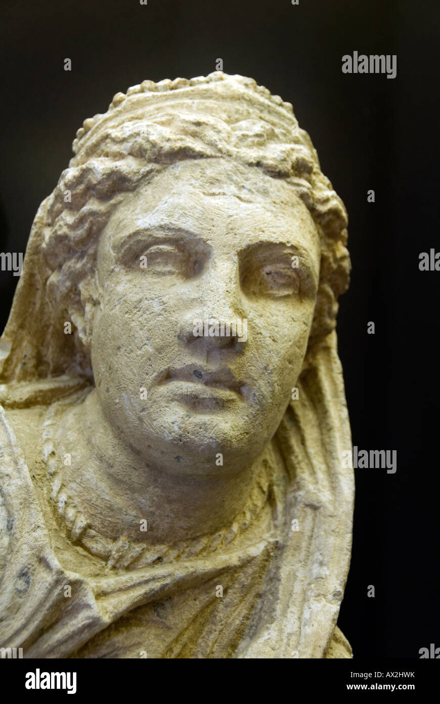 Head of a Man, lid of an Etruscan funeral urn from the Guarnacci ...