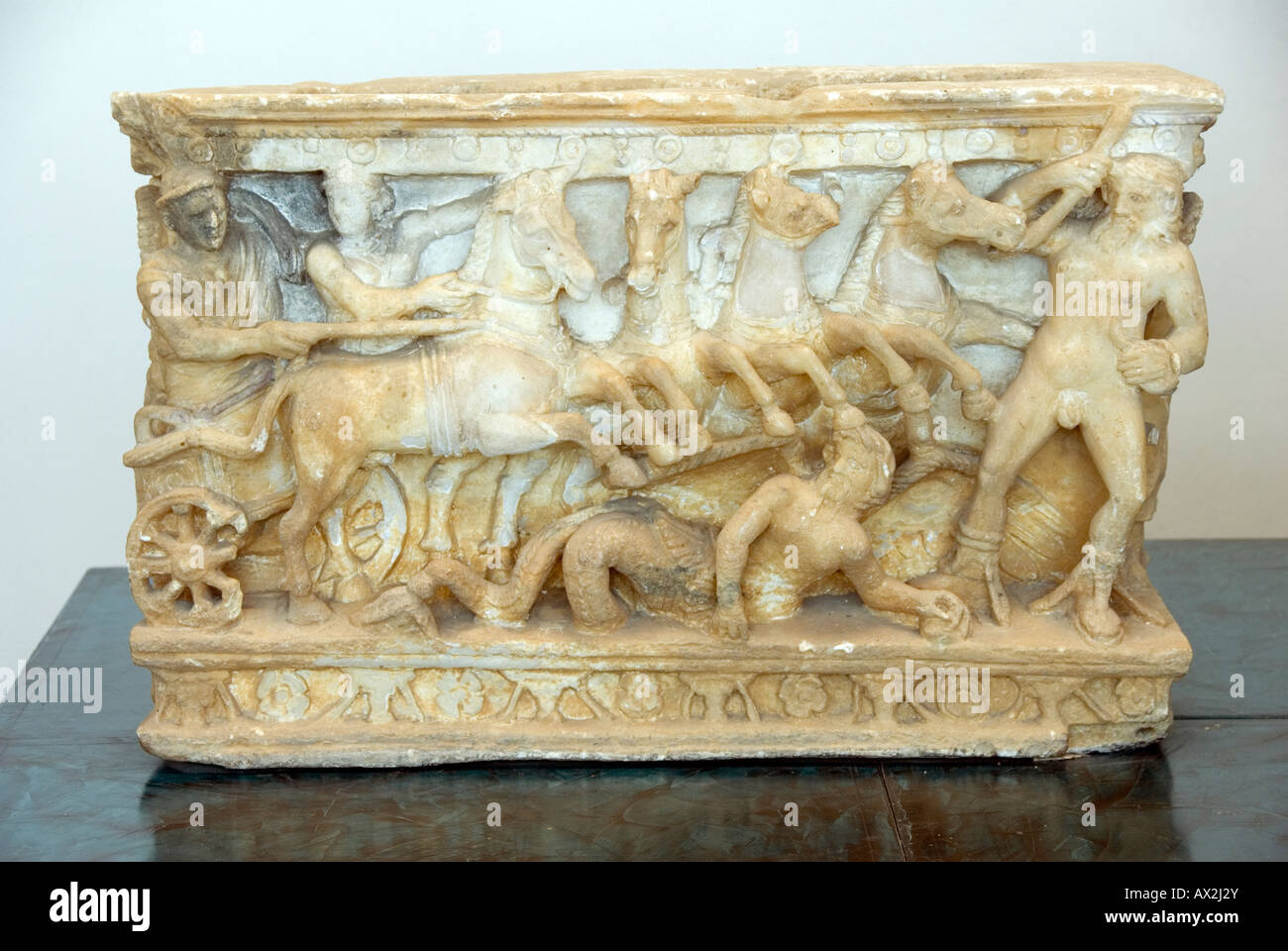 The rape of Proserpina, an Etruscan funeral urn from the Guarnacci ...