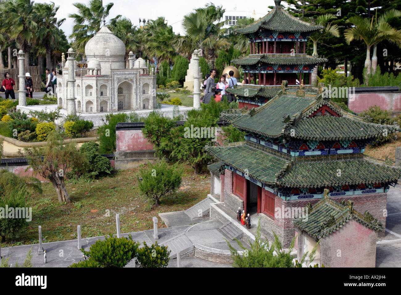 India Taj Mahal with Chinese temple in Mini Museum Stock Photo - Alamy