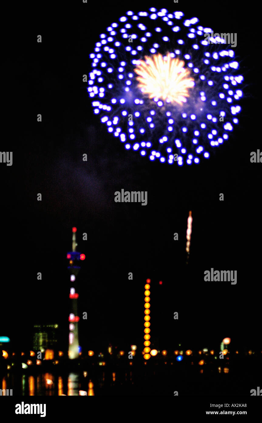 Fireworks over Duesseldorf Germany Stock Photo - Alamy