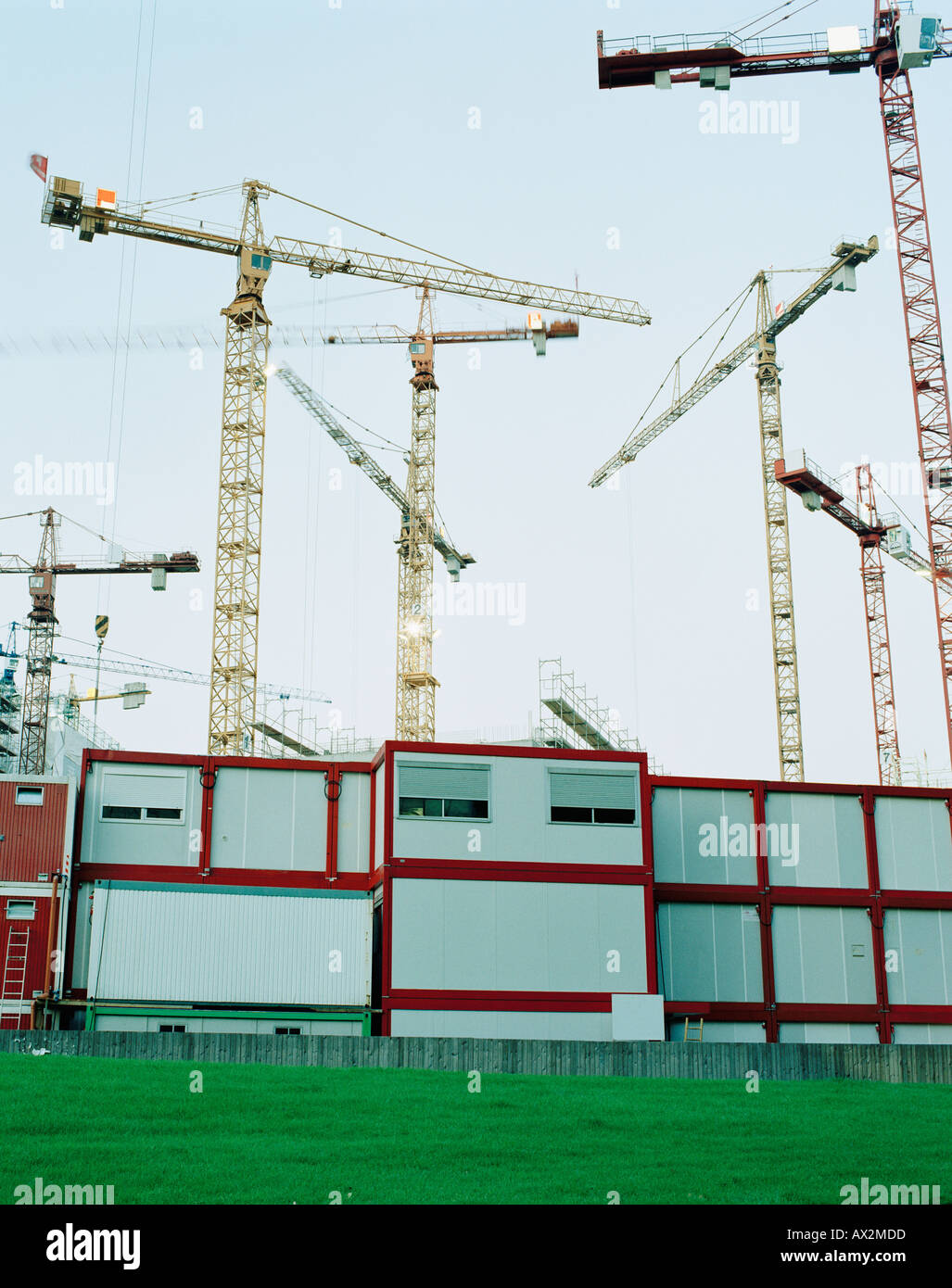 Cranes on construction site hi-res stock photography and images - Alamy