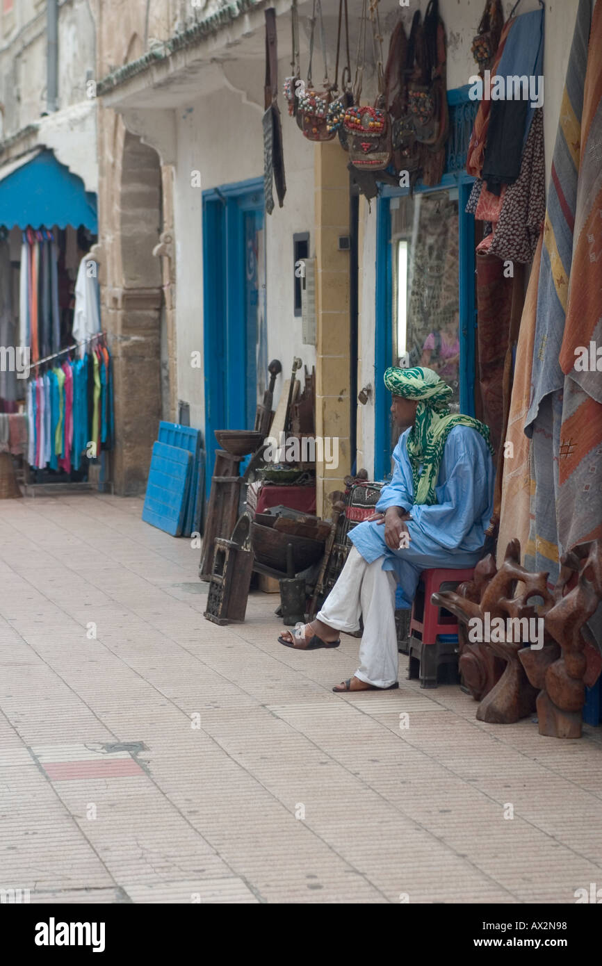 shopkeeper sitting outside his shop in taureg traditional dress Stock ...