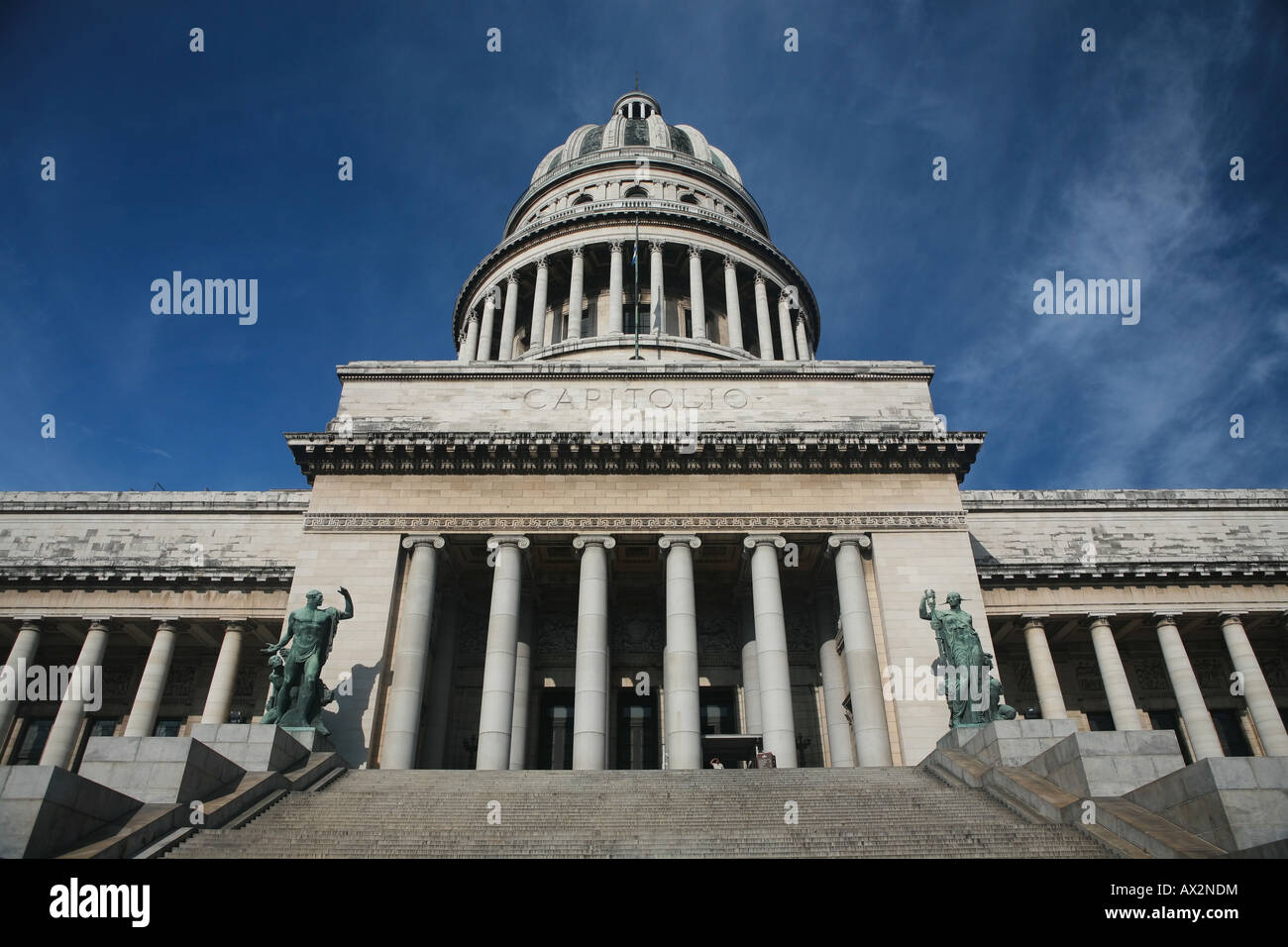 Landscape view of the Capitolio Building in Havana, Cuba Stock Photo ...