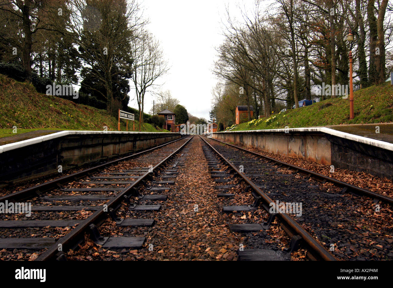 an empty railway station however this one is on a line still in use It ...