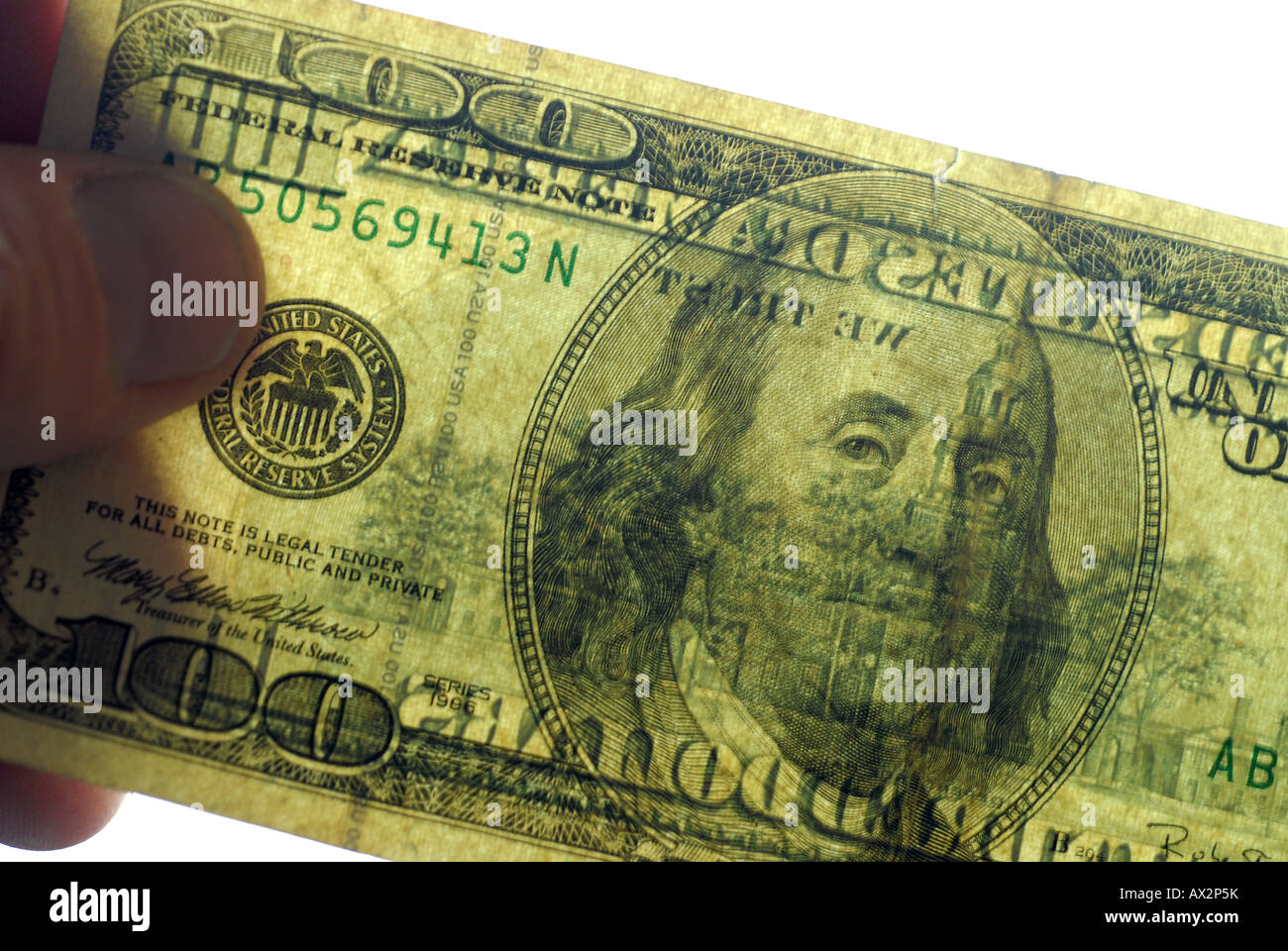 100 dollar bill watermark hi-res stock photography and images - Alamy