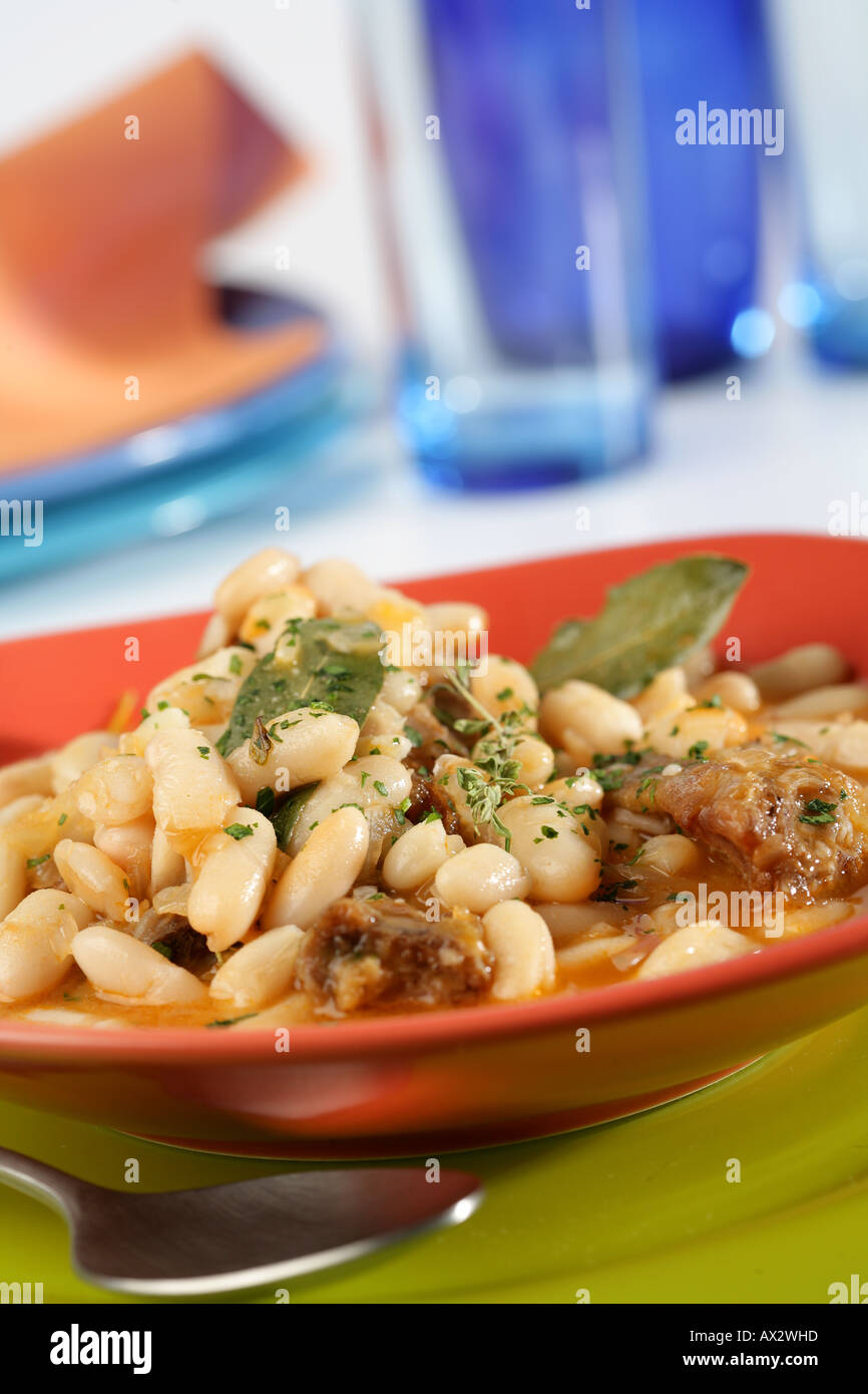 Duck with white beans Stock Photo - Alamy