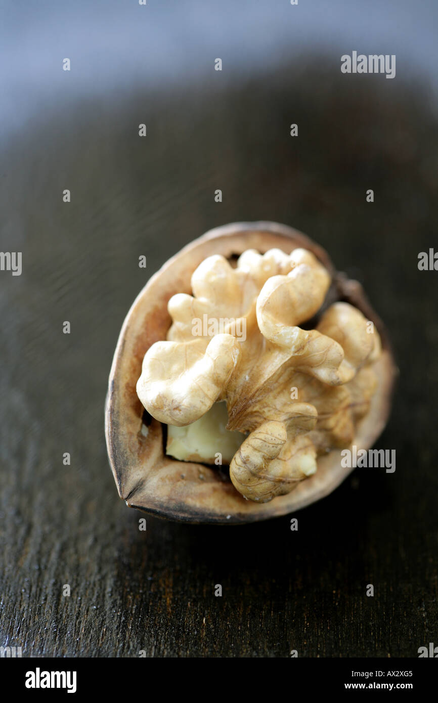 Opened walnut zenithal Stock Photo - Alamy