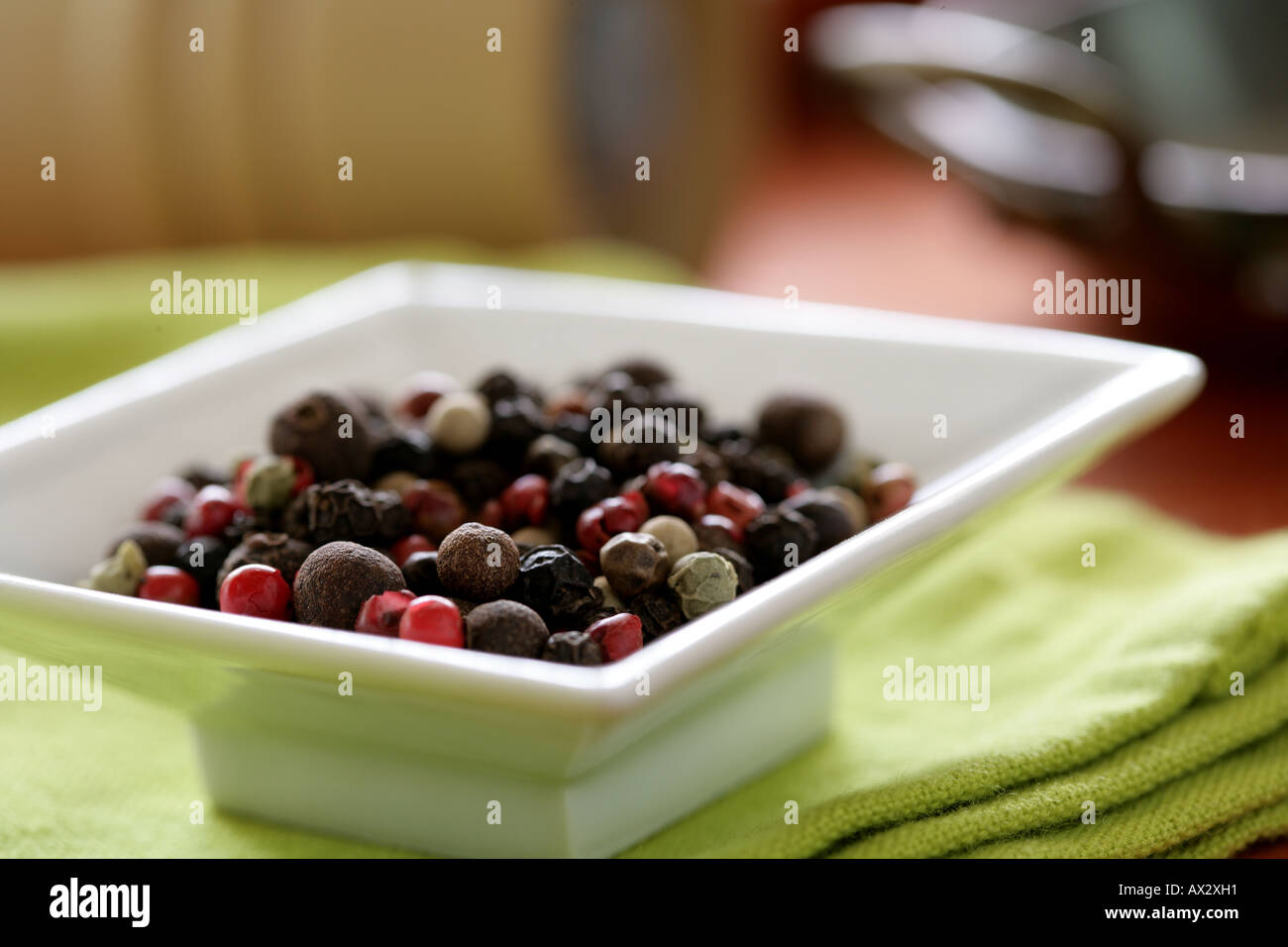 Five berries mix on a square plate Stock Photo - Alamy
