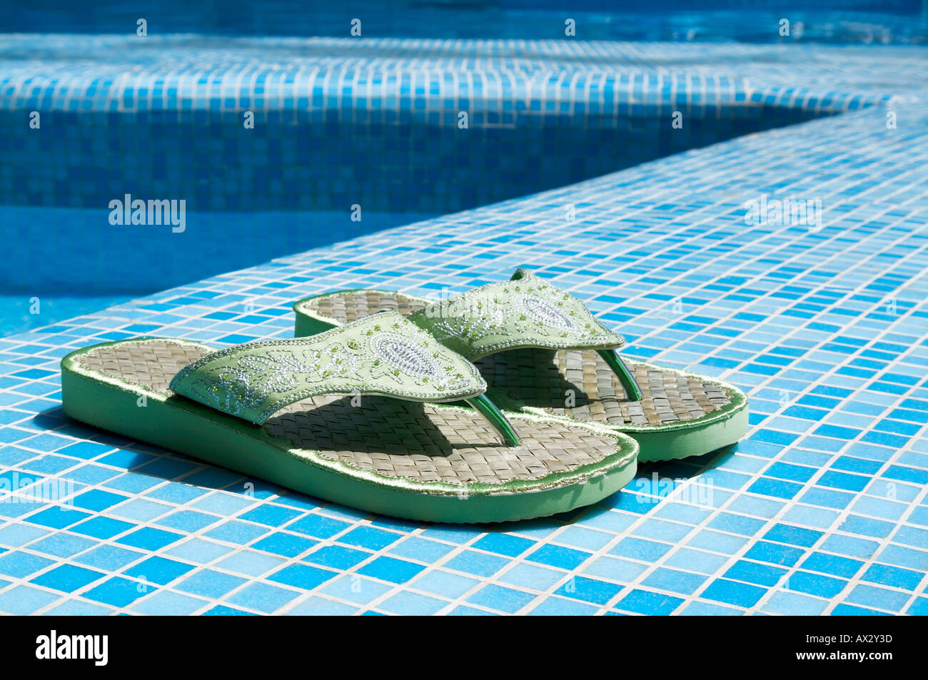 flip flop at the pool Stock Photo - Alamy