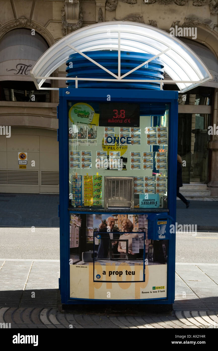 once lottery booth barcelona spain europe Stock Photo - Alamy