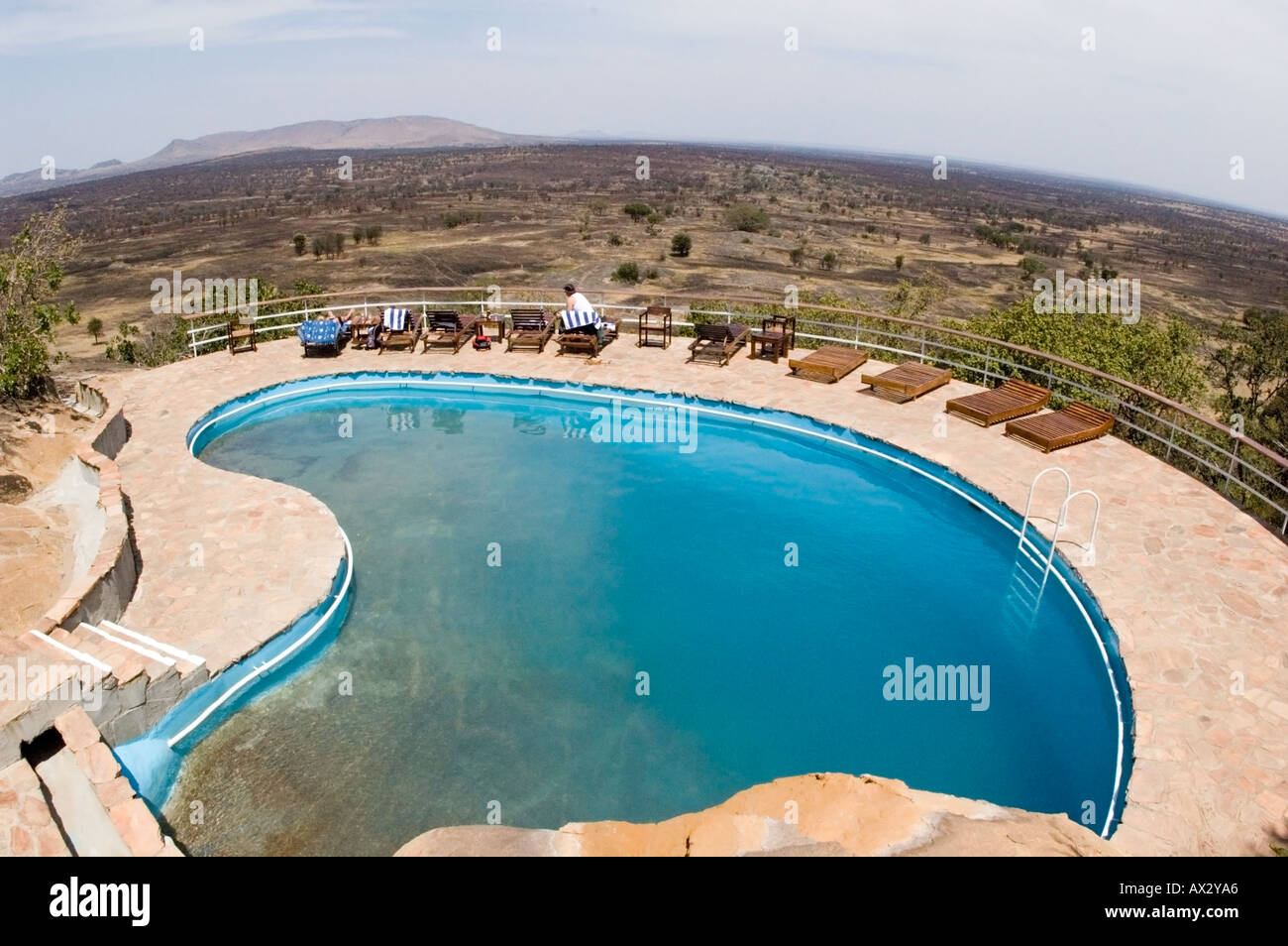 Swimming pool and deck of the Lobo Lodge overlooks the Lobo valley ...