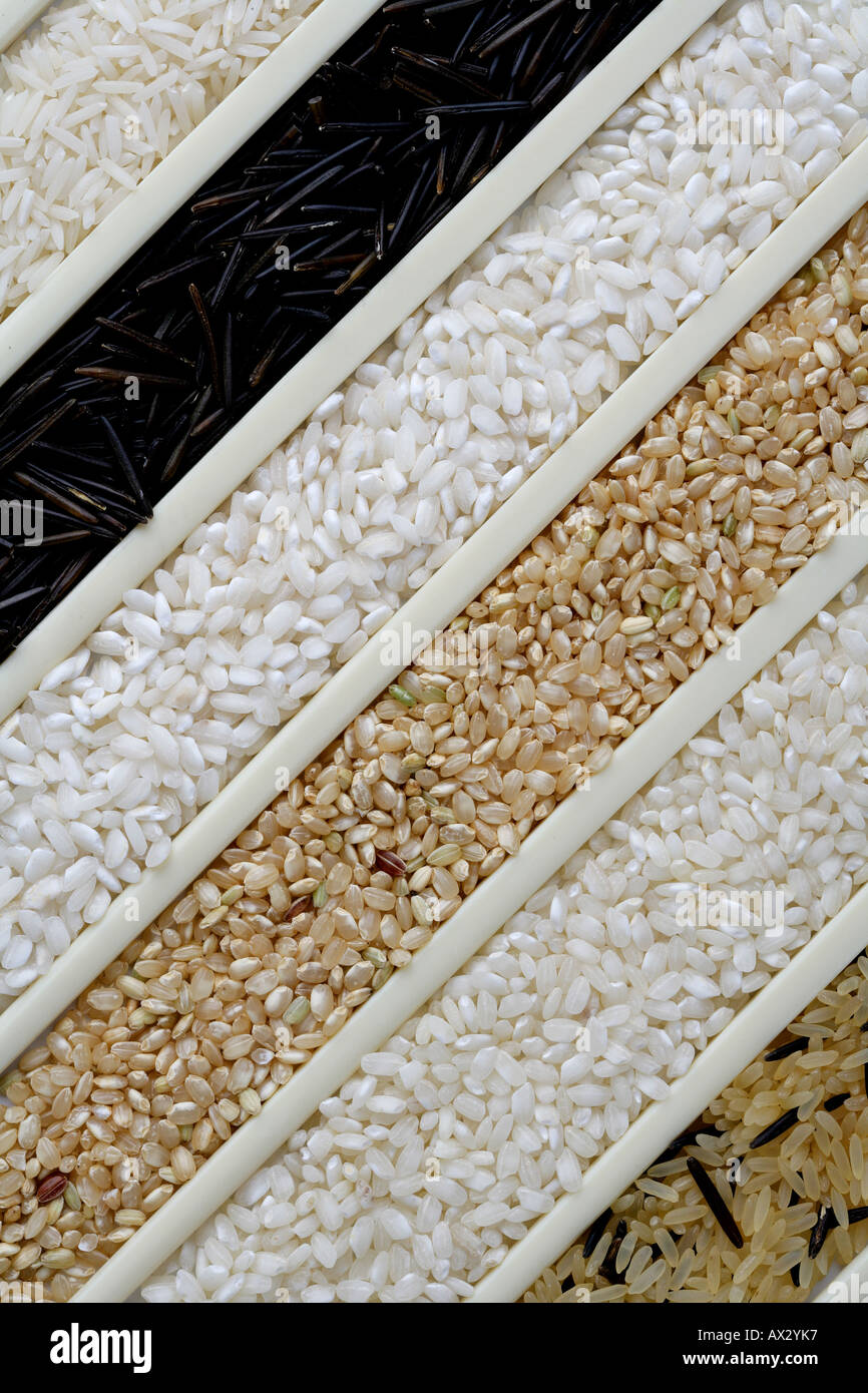 Sticks separing rices basmati wild arborio integral regular mix of ...