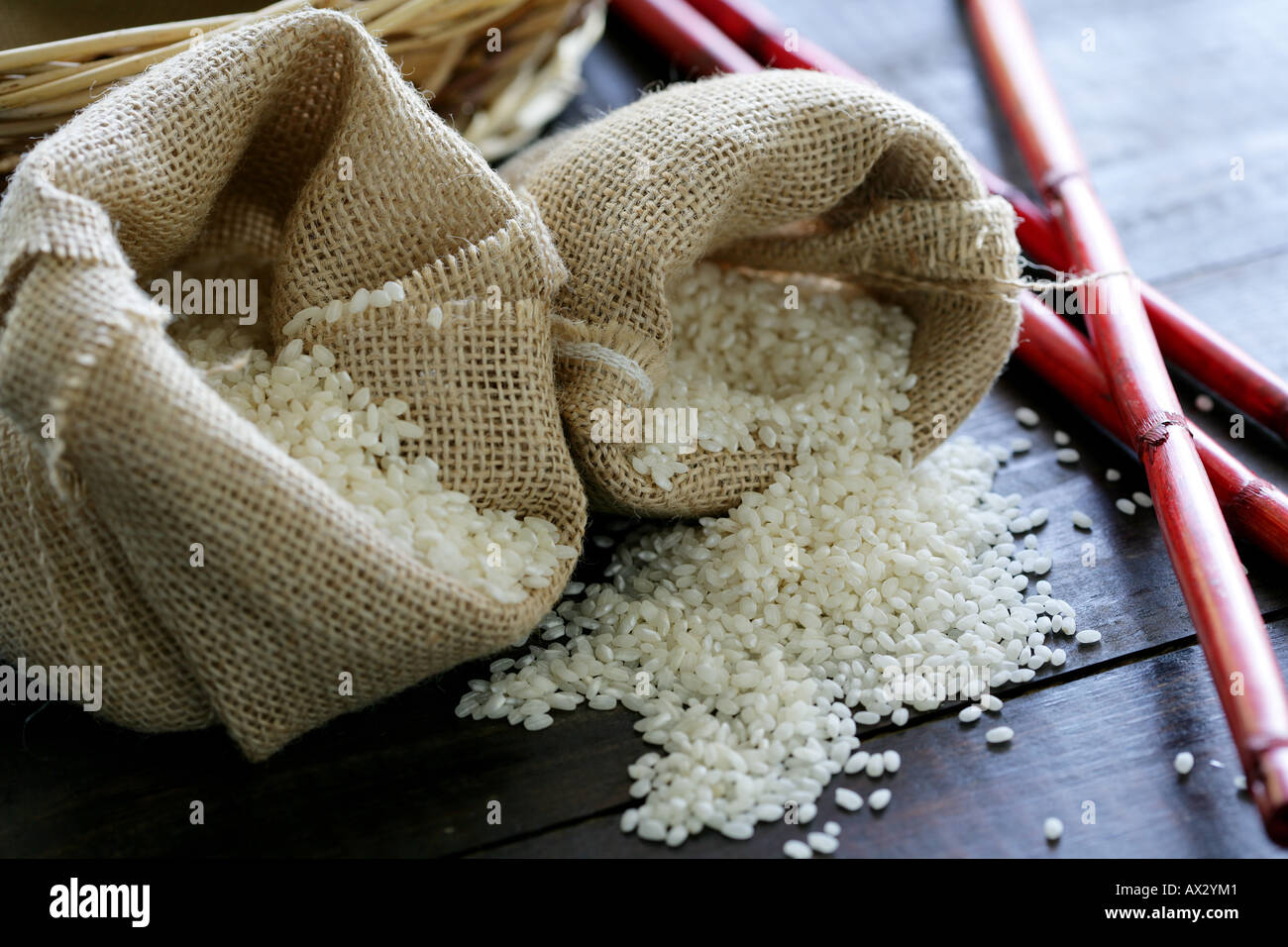 Two rice sacks Stock Photo - Alamy