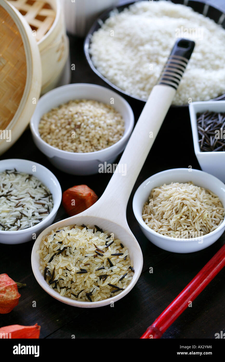 Rice still life basmati wild arborio round grain integral long grain ...