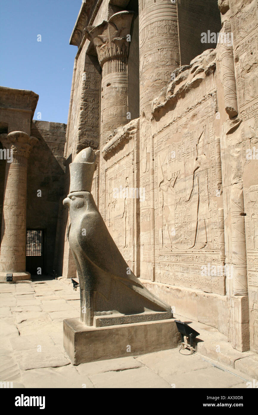 Edfu Temple - Statue of Horus [Edfu, Egypt, Arab States, Africa] Stock ...
