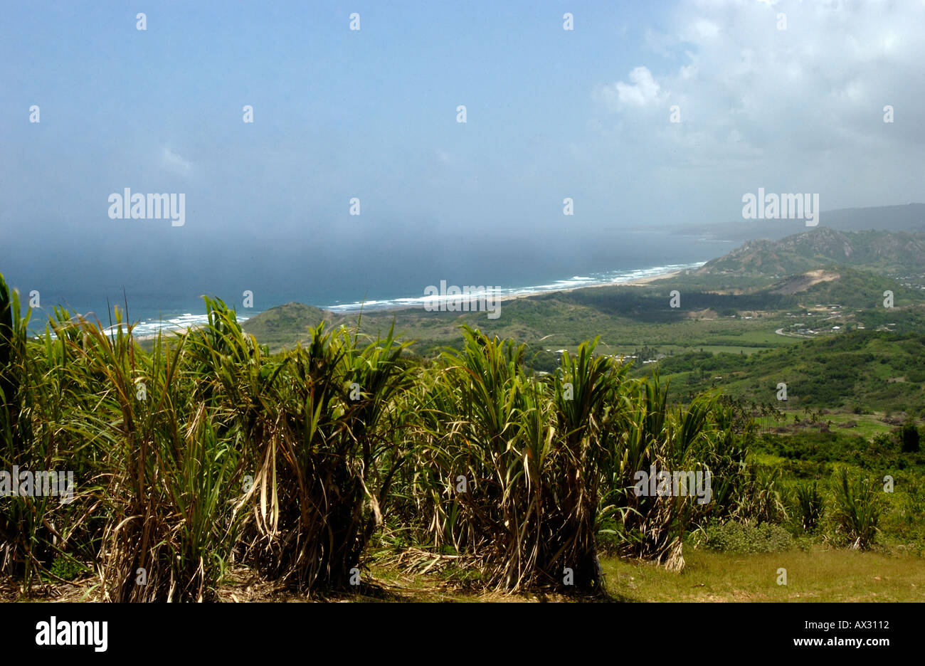 View of the East coast of Barbados from Cherry Tree Hill Stock Photo ...