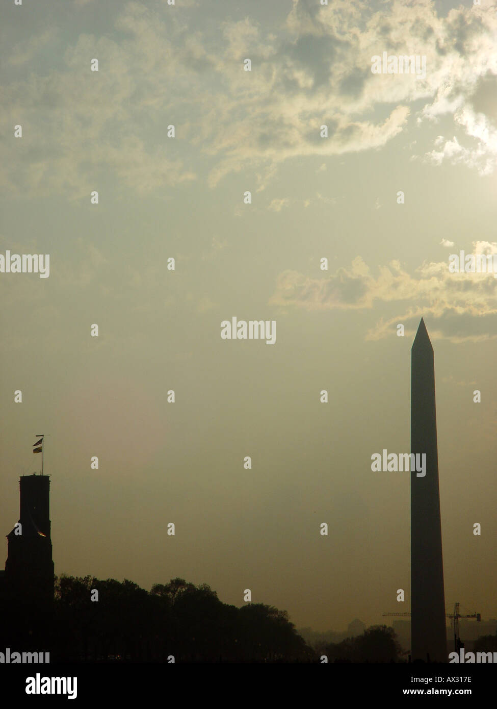 Washington Monument and Smithsonian Building Washington D C Stock Photo ...