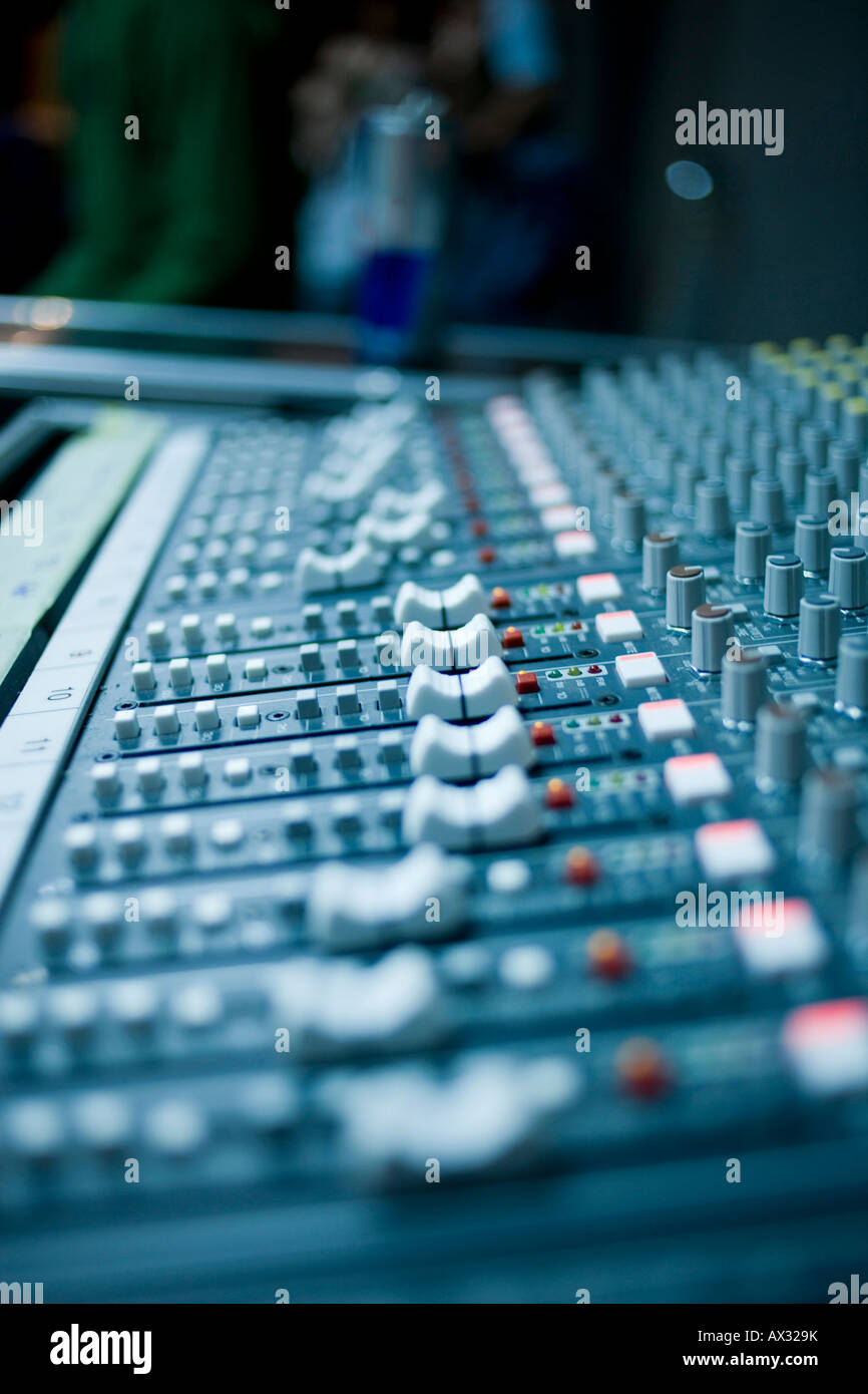 detail of an audio mixer inside a recording studio Stock Photo - Alamy
