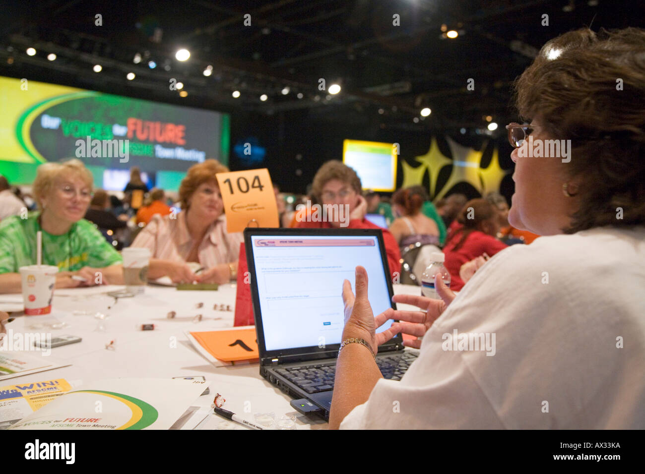 Electronic Town Meeting Stock Photo - Alamy
